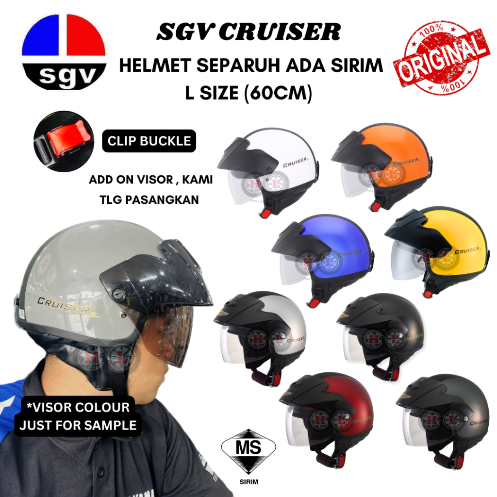 SGV CRUISER VISOREX HELMET (Helmet Sgv Cruiser 2 Original)- Topi ...