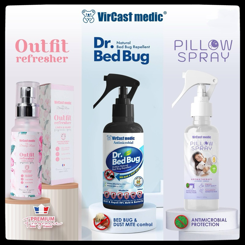 Vircast Medic Dr Bed Bug Natural Repellent Spray 300ml/50ml | Shopee ...
