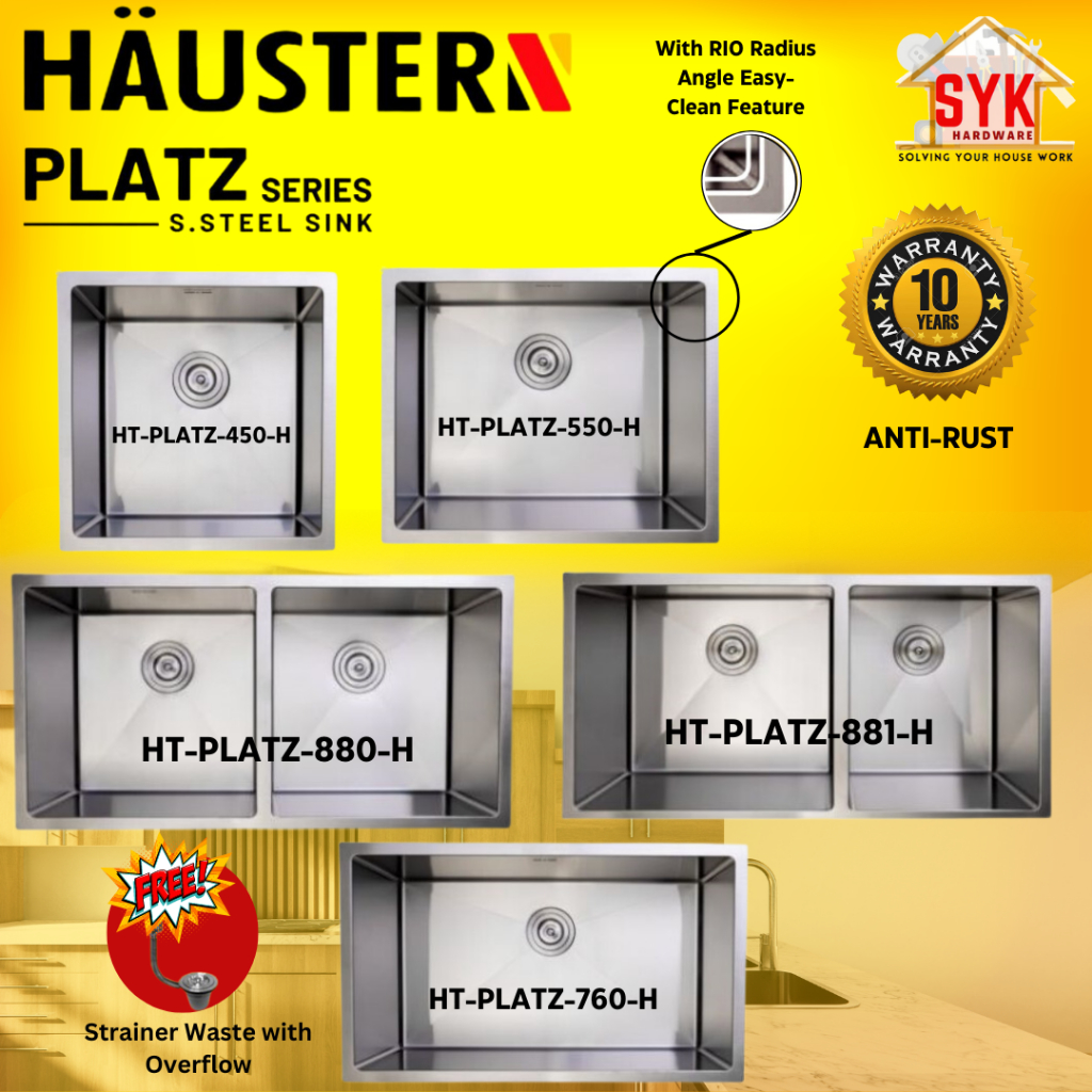 SYK (FREE SHIPPING) RUBINE HAUSTERN PLATZ SERIES Single Sink Double ...
