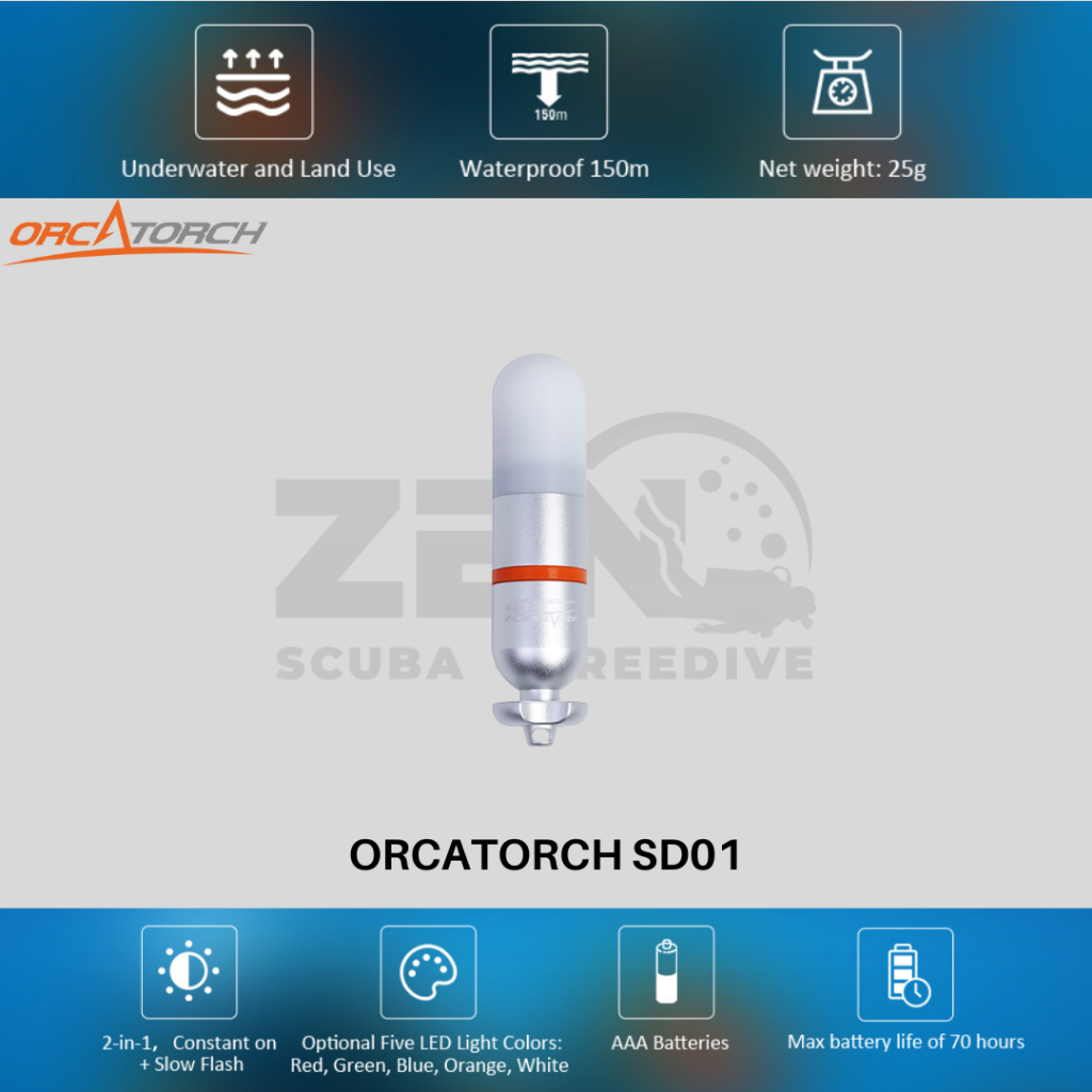Orcatorch SD01 PRO signal light 70 hours runtime scuba diving | Shopee Malaysia