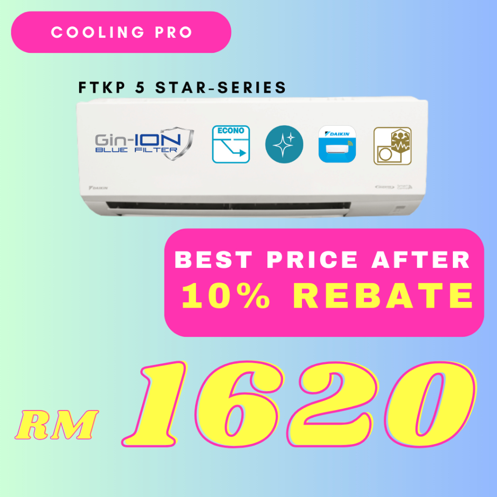 DAIKIN 1.0-2.5HP 5 Stars Inverter Air Conditioner FTKP Series R32 Built-in WiFi | Shopee Malaysia
