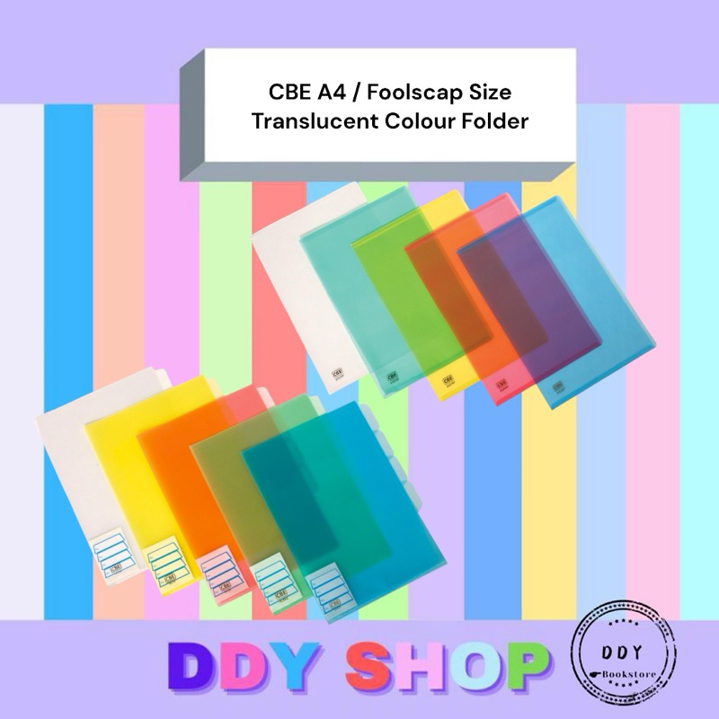 CBE A4 Foolscap Size Translucent Colour PP Material Folder | Shopee ...