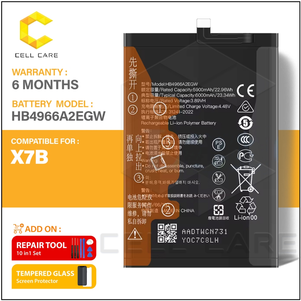 Battery HB4966A2EGW For HONOR X7B CLK-LX2 (5900 mAh) | Shopee Malaysia