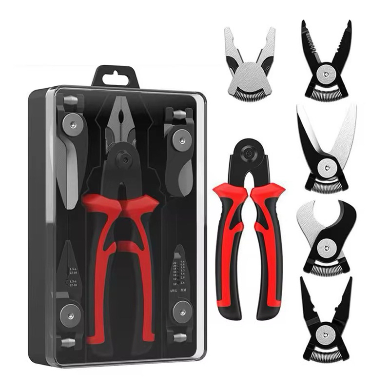 5 In 1 Multifunction Plier Cable Cutter Wire Stripper Scissor Crimping ...