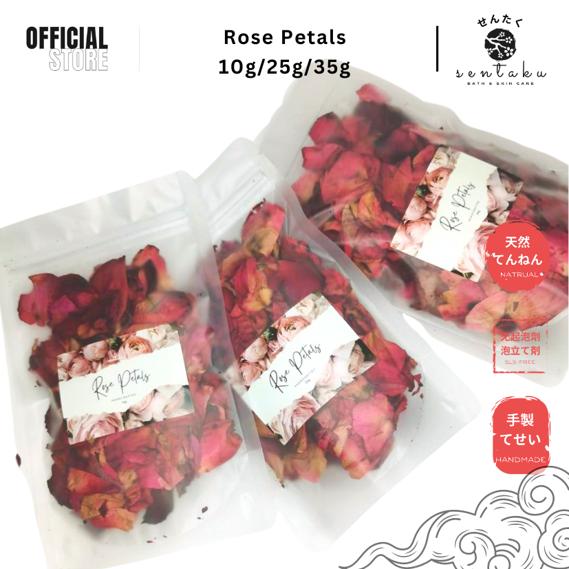 🌸SENTAKU🌸 Dried Rose Petal For Spa Bubble Bath Use 10g/25g/35g 干玫瑰花瓣 ...