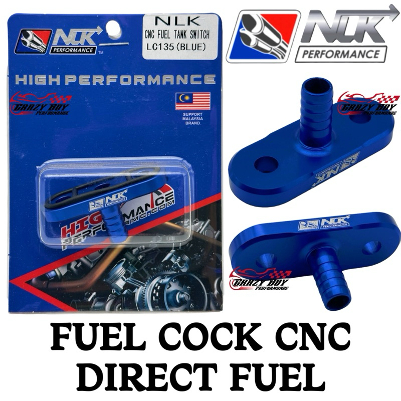 NLK PERFORMANCE FUEL COCK RACING DIRECT ALLOY CNC LC135 Y125 BLUE BLACK ...