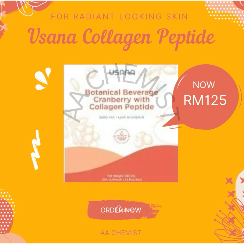 Usana botanical beverage cranberry Collagen Peptide 1 (ONE) Box 14 ...