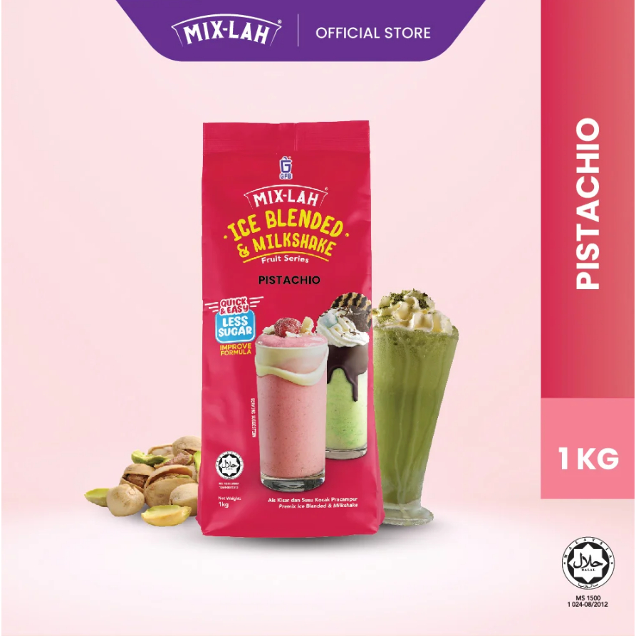 Pistachio ICE BLENDED & MILKSHAKES POWDER 1KG | GFB (MIX-LAH) | Shopee ...
