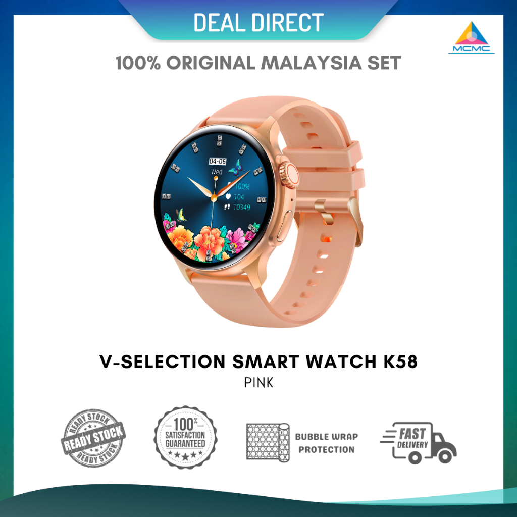 [ DEMO / DISPLAY SET ] V-Selection Smart Watch K58 Pink Complete Full ...