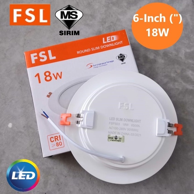 FSL 6" 18w LED Round Downlight (Warm White/Cool White) | Shopee Malaysia