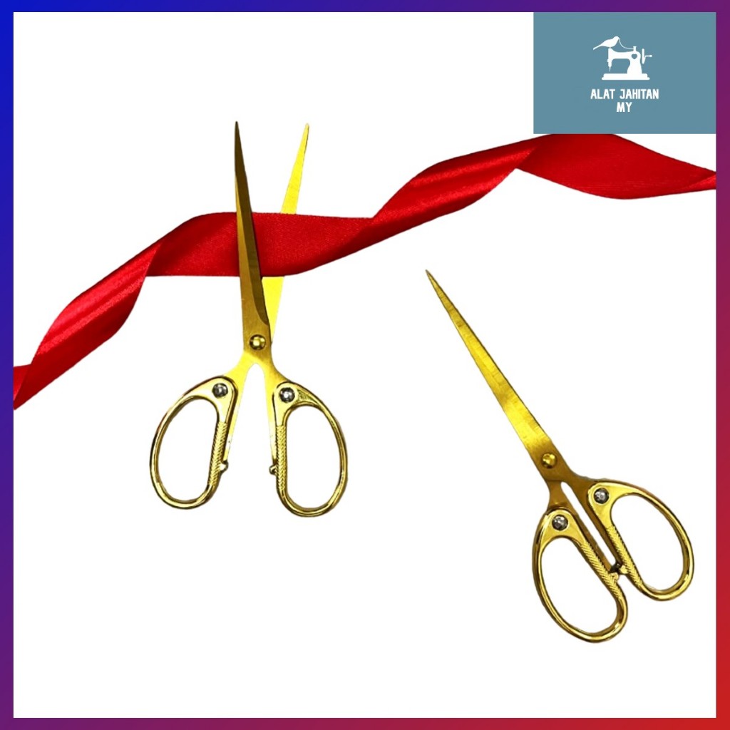 Golden Scissors / Stainless Steel Opening Ceremony Scissors / Gunting ...