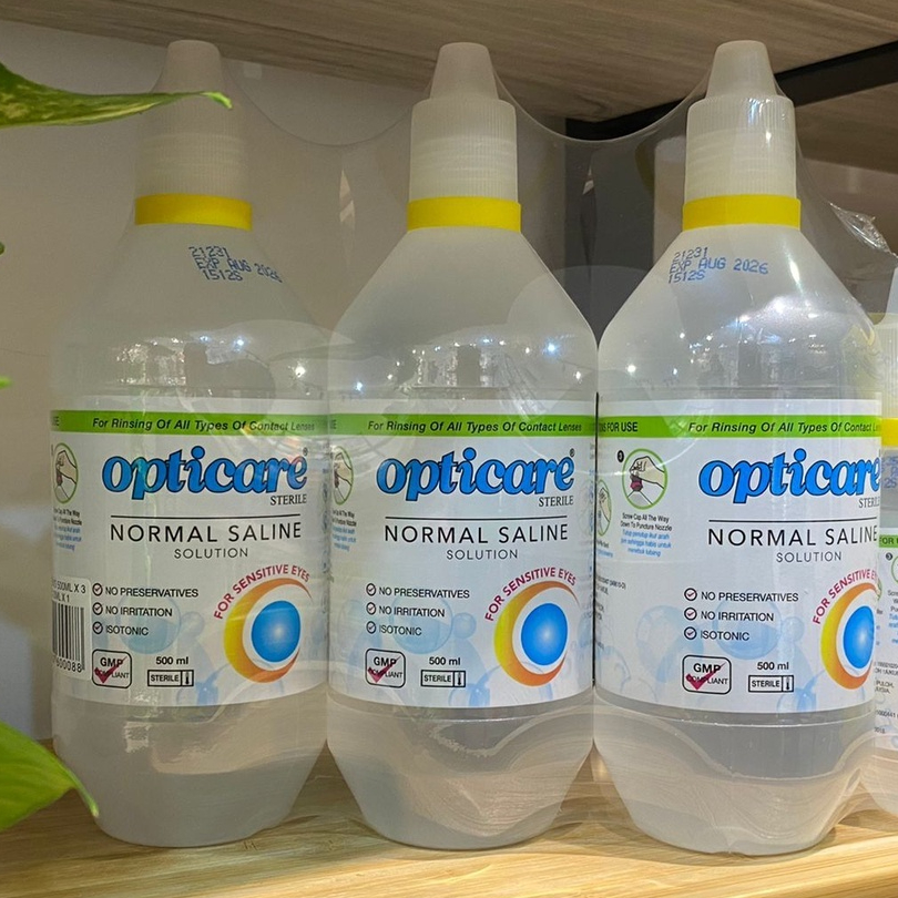 OPTICARE STERILE NORMAL SALINE SOLUTION 2X120ML / 3X500ML | Shopee Malaysia
