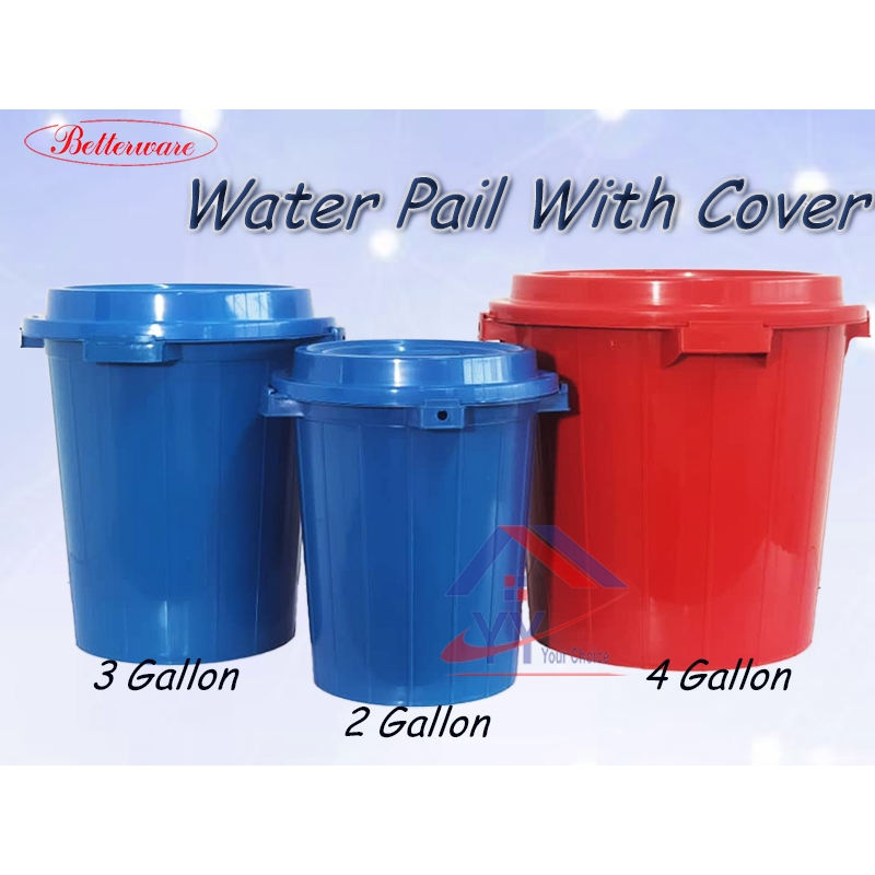 Betterware 2~4 Gallon Pail With Cover/Multipurpose Container/ Plastic ...