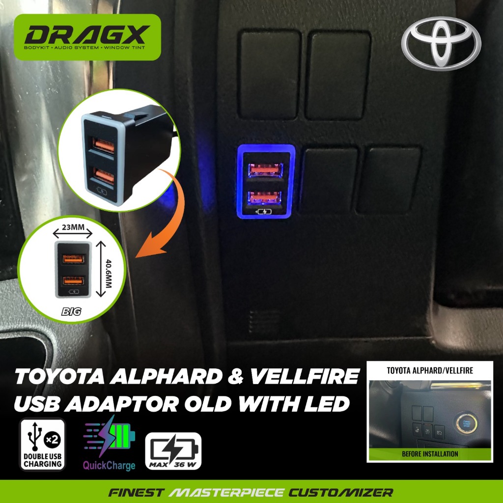 🔥READY STOCK 🔥TOYOTA USB ADAPTOR TOYOTA OLD WITH LED TYPE C | Shopee Malaysia