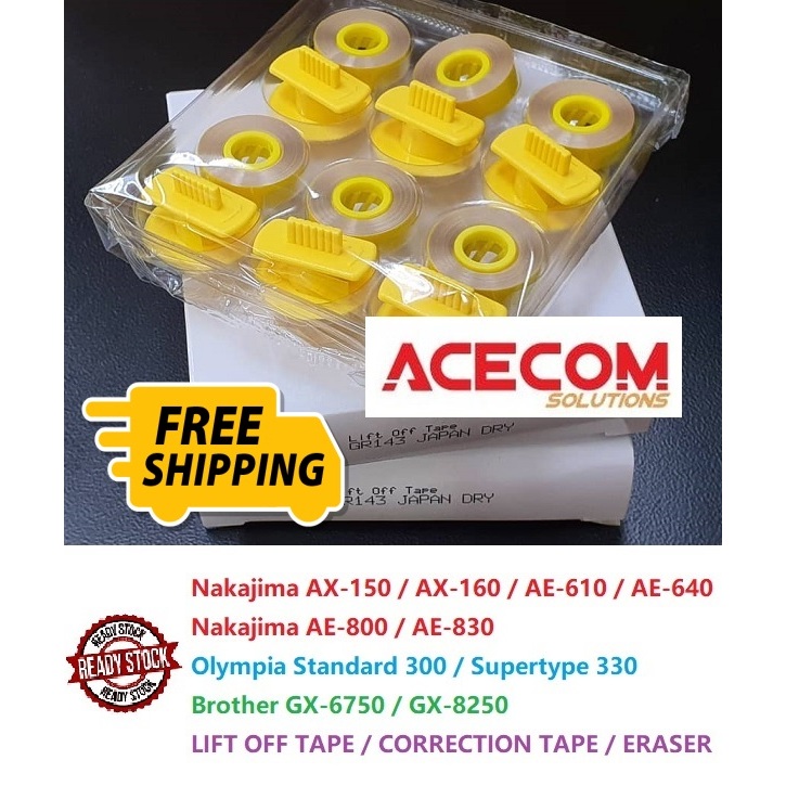 Typewriter Correction Lift OffTape Eraser Nakajima AX150 Brother GX6750 ...