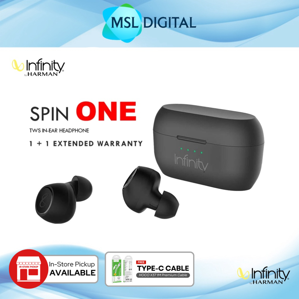Infinity Spin One True Wireless Bluetooth Earbud | Smart Touch Control ...