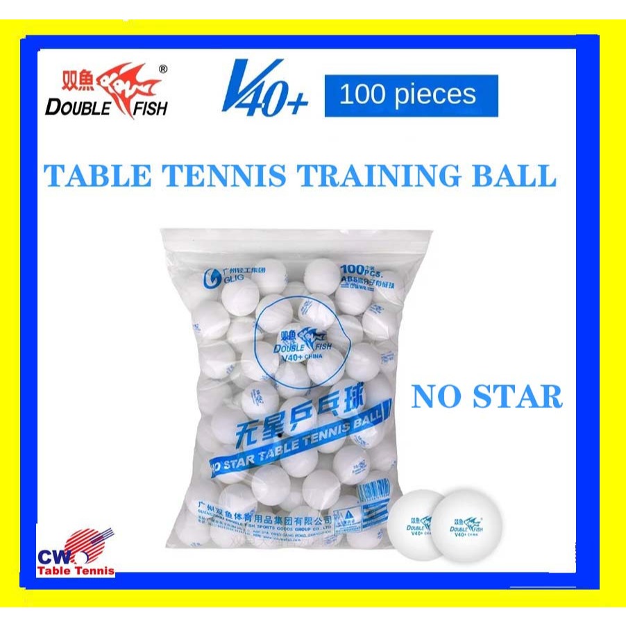 Double Fish V40+ 100's 40+mm NO STAR TRAINING BALL Table Tennis Balls Training Bola Bola Ping ...