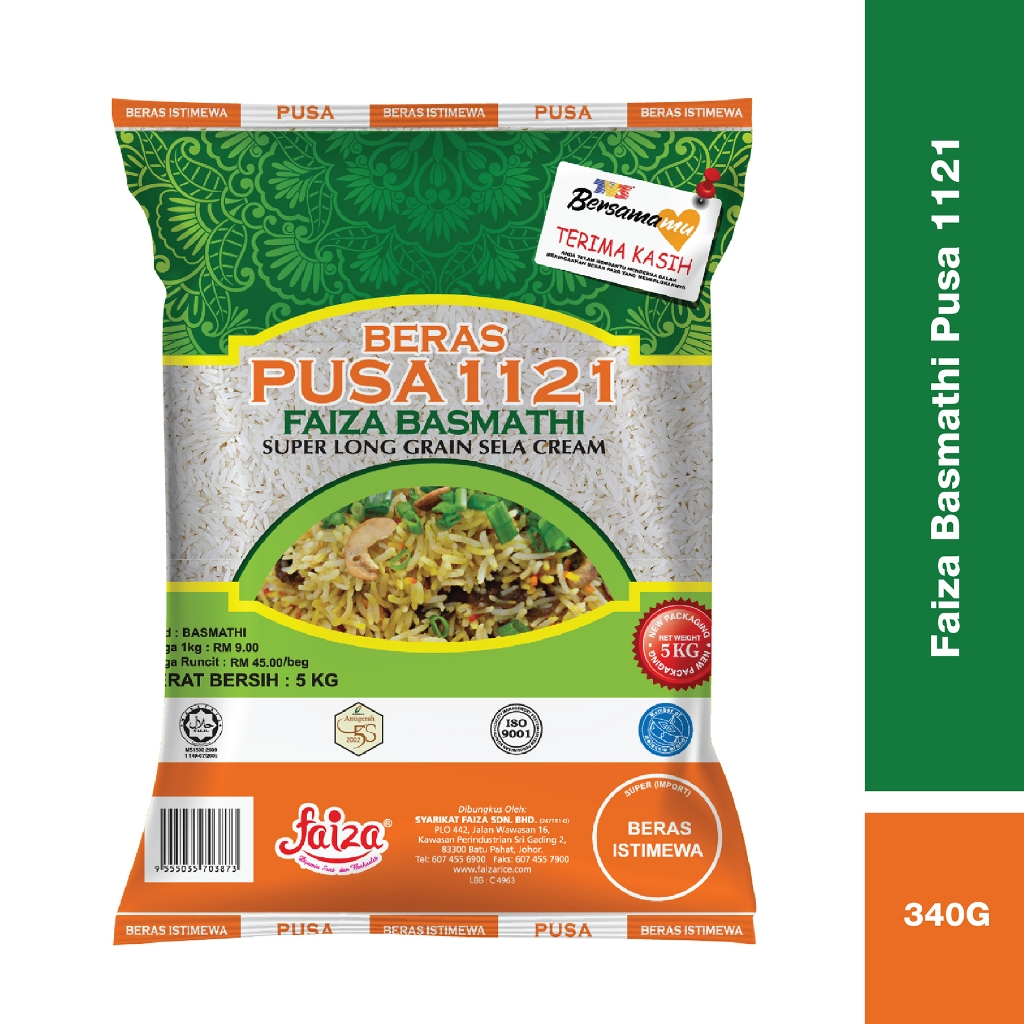 Faiza Beras Pusa 1121 Basmathi (5kg) | Shopee Malaysia