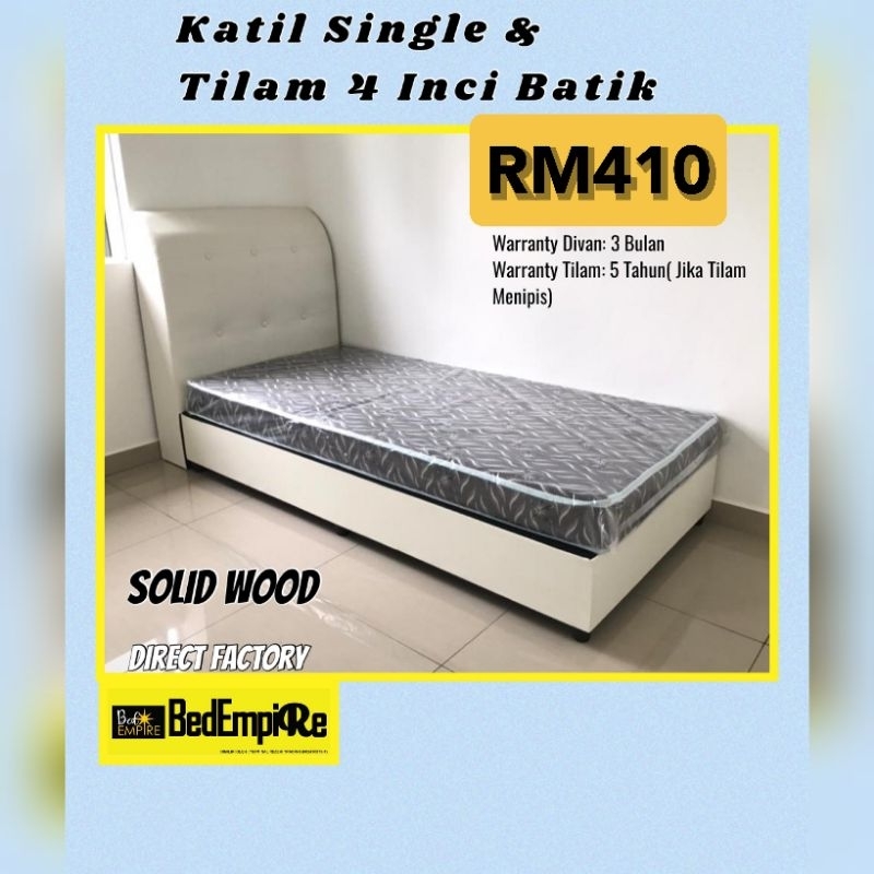 NEW KATIL SINGLE ELEGANT & TILAM 4 INCI | Shopee Malaysia