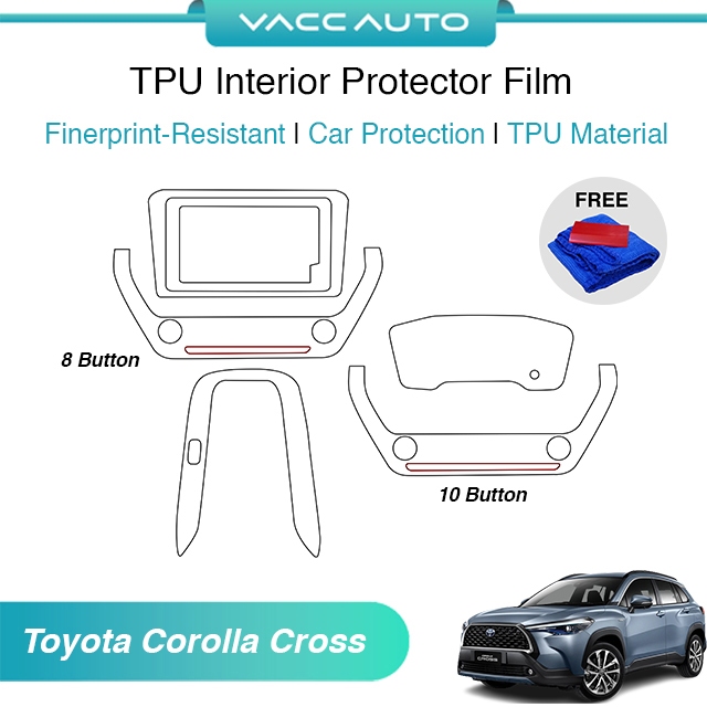 Toyota Corolla Cross XG10 Transparent TPU Interior Protector Film ...
