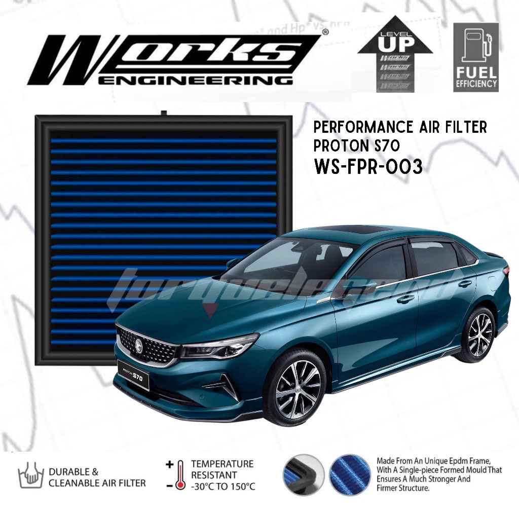 (PROTON S70 1.5T ) WORKS PERFORMANCE HIGH FLOW DROP IN AIR FILTER WS-FPR-003 | Shopee Malaysia