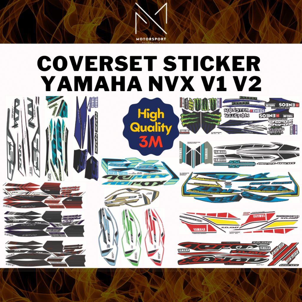 YAMAHA NVX V1 V2 ALL COVERSET STICKER Baju Body Cover Set Sticker ...