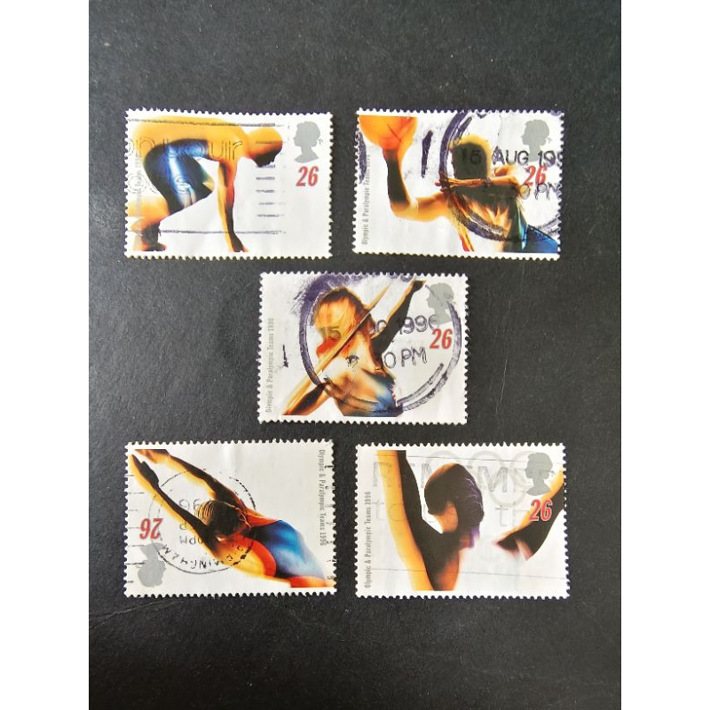 UK49 Great Britain 1996 modern Olympics stamps complete set of 5v used ...