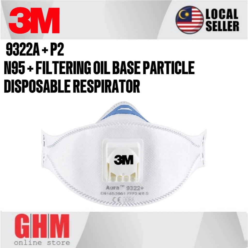 3M Aura 9322A+ P2 ( N95 + Filtering Oil Base Particle) Disposable ...