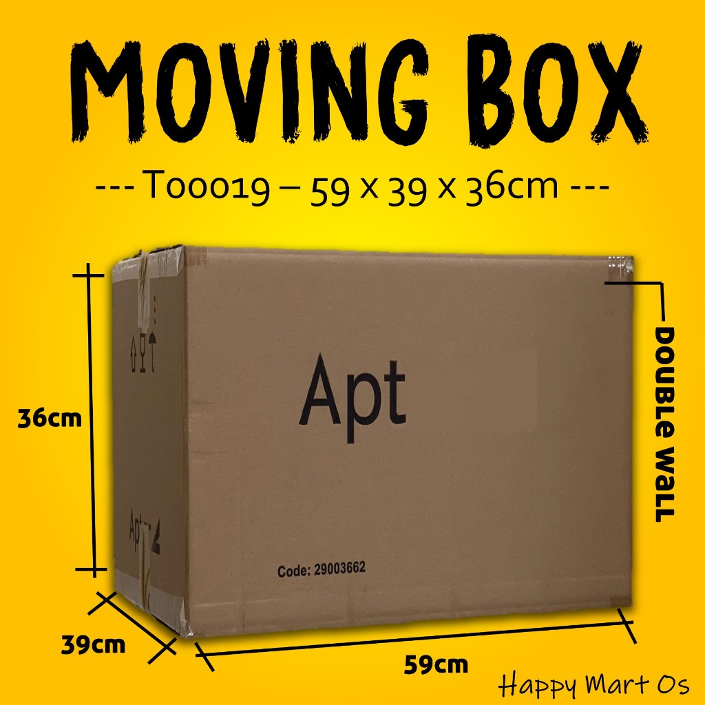 Carton Box 59 x 39 x 36 cm Kotak Pindah Rumah Moving House Tebal Boxes ...