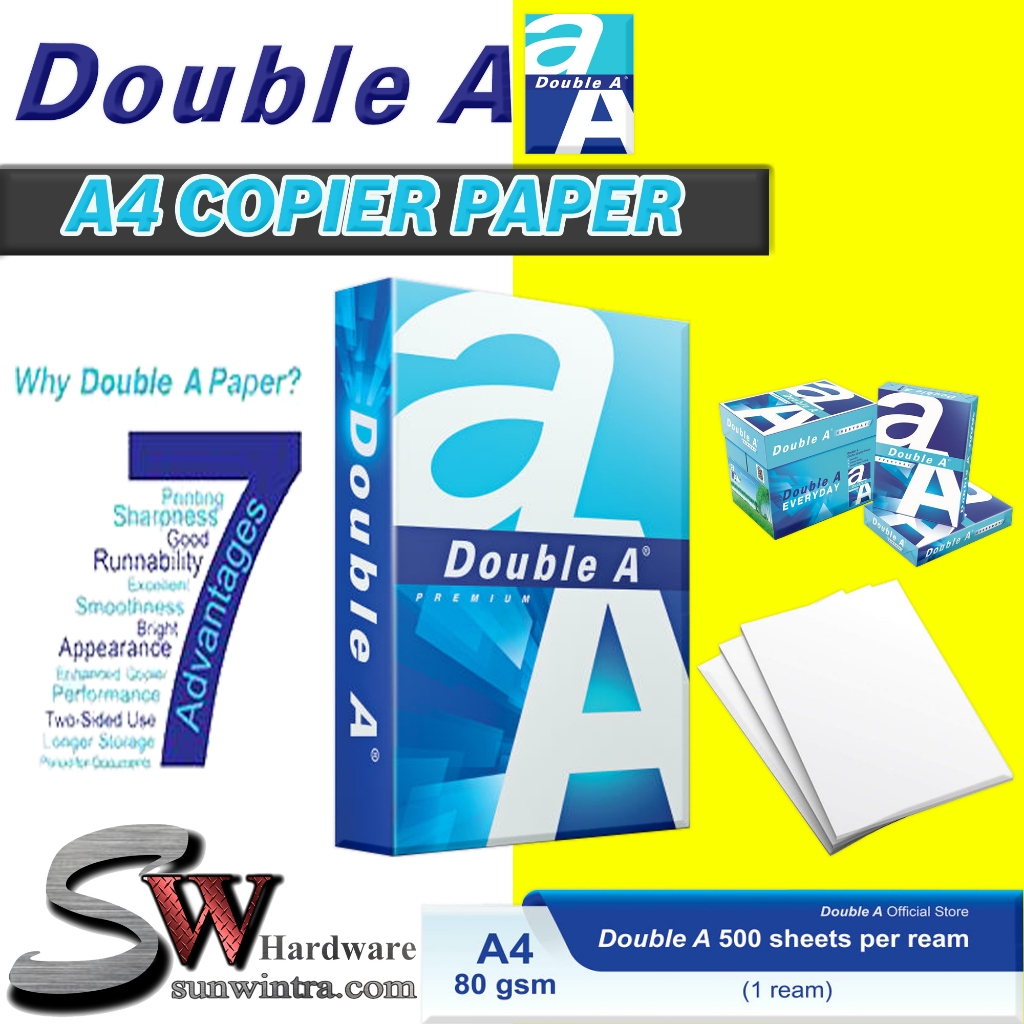 Double A Copier A4 Copier Paper 70gsm / Kertas A4 / A4 Paper / White ...