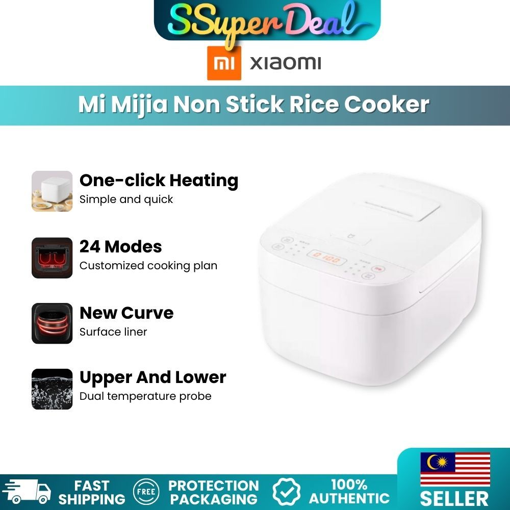 Xiaomi Mijia C1 Rice Cooker Non Sticky (3L/4L/5L) 24hrs Timer, 24 cooking modesSmart Large ...