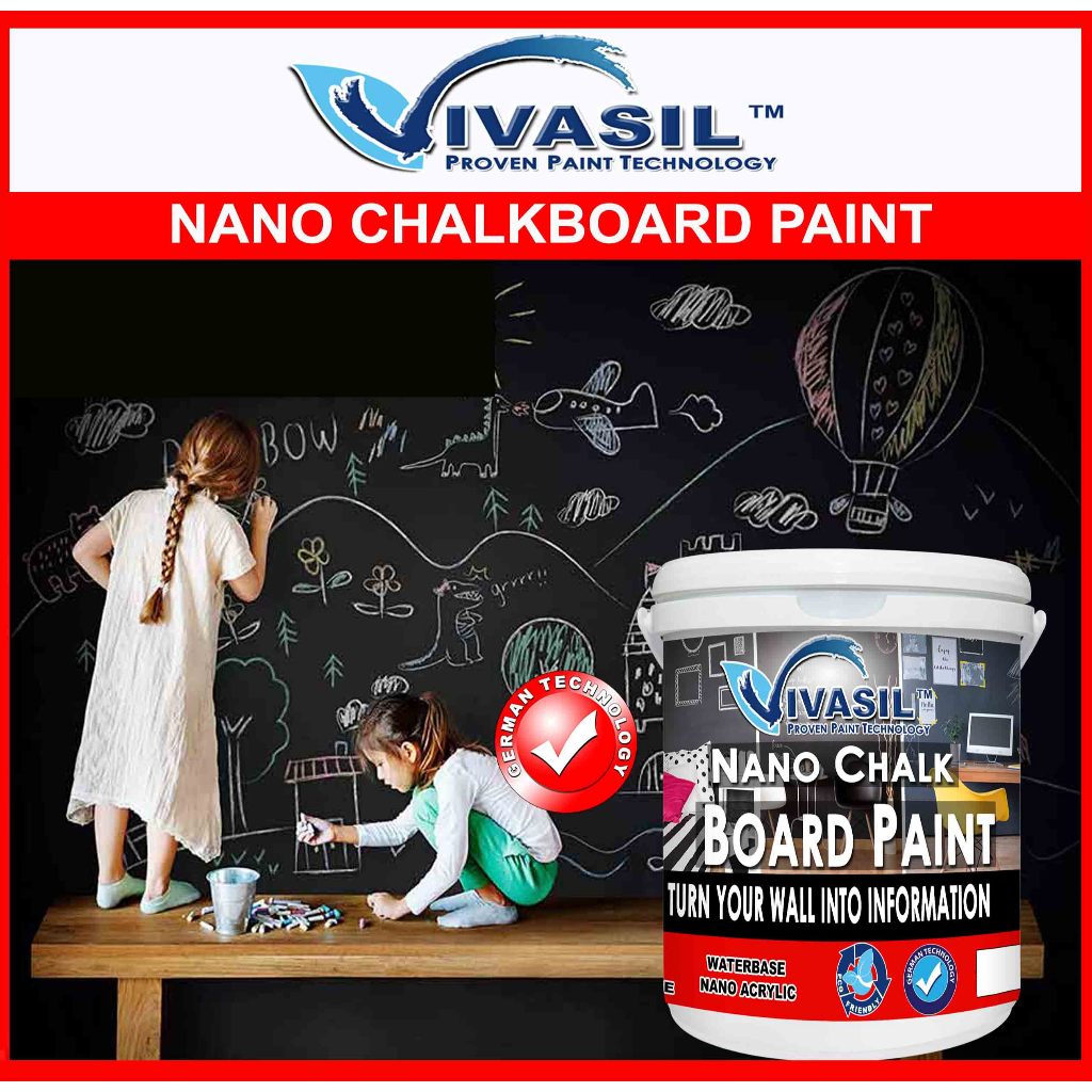 1L& 5L-VIVASIL NANO CHALKBOARD PAINT-WB,ERASEABLE CHALKBOARD PAINT-TURN ...