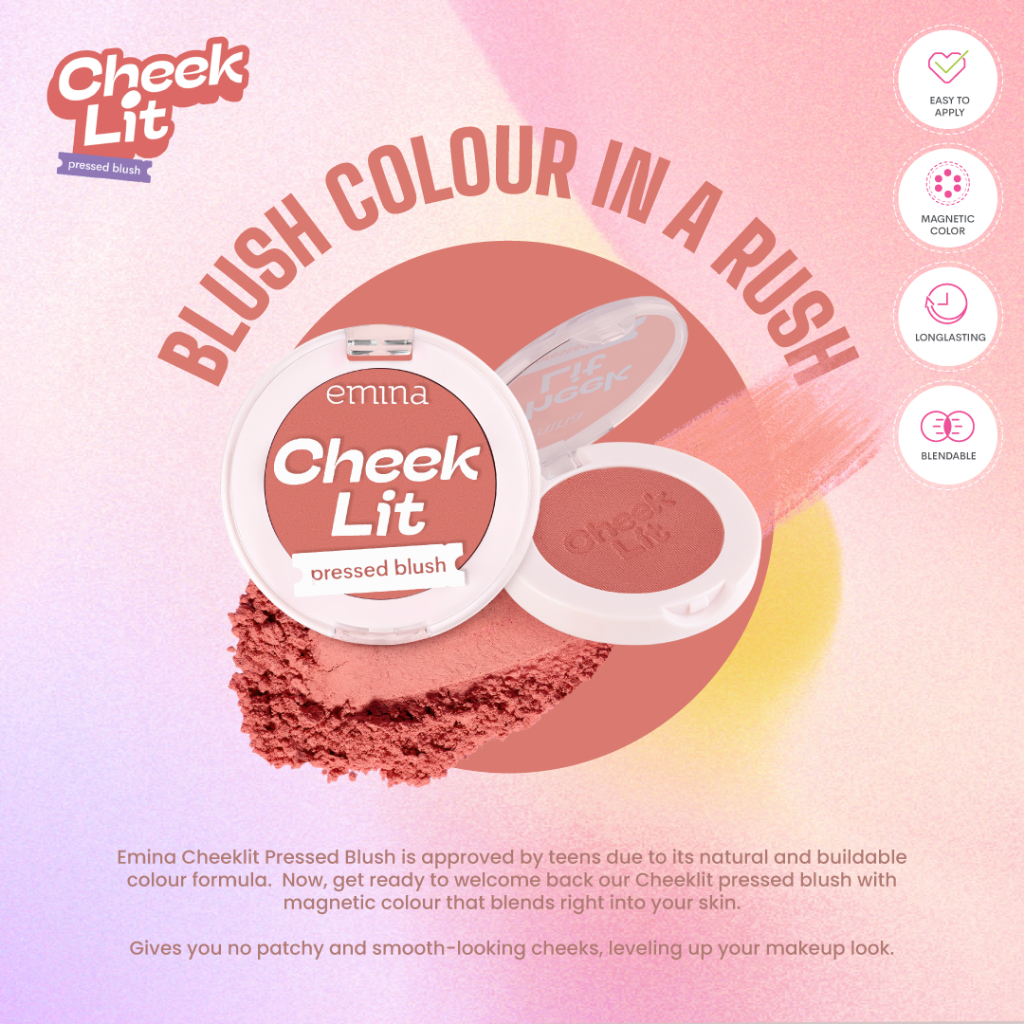 Emina Cheek Lit Pressed Blush (3.5 gr) | Shopee Malaysia