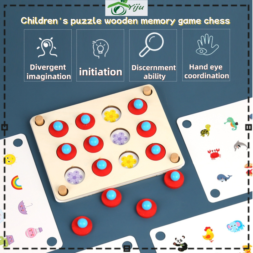 Wooden Baby Memory Games Set memory chess to play training Memorize ...
