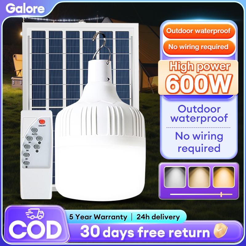 Solar Light Bulb Outdoor Portable Solar Powered Led Bulb Charged Garden ...