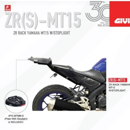 GIVI YAMAHA MT15 SUPER HEAVY DUTY ZR TOP BOX RACK TOP CASE RACK ...