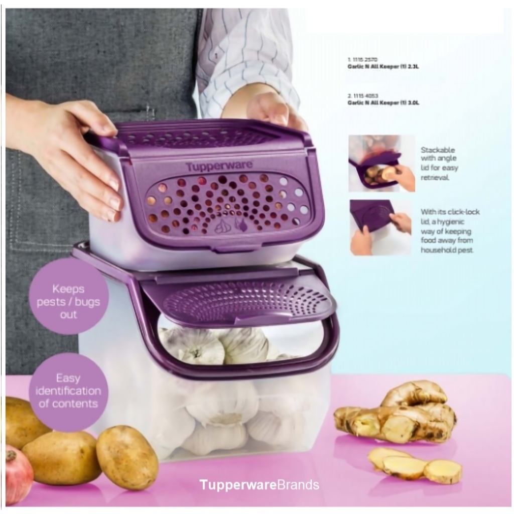 Tupperware Garlic-N-All Keeper (1) - Size Available 3L, 2.3L | Shopee ...