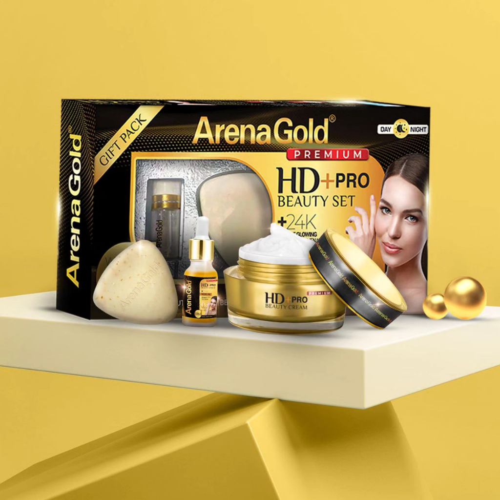 💯% Original, Arena Gold HD+ Pro 3 in 1 set Beauty cream + beauty soap ...