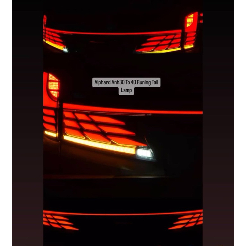 Toyota Vellfire Alphard AGH30 to AH40 V2 rear led tail light fog lamp ...