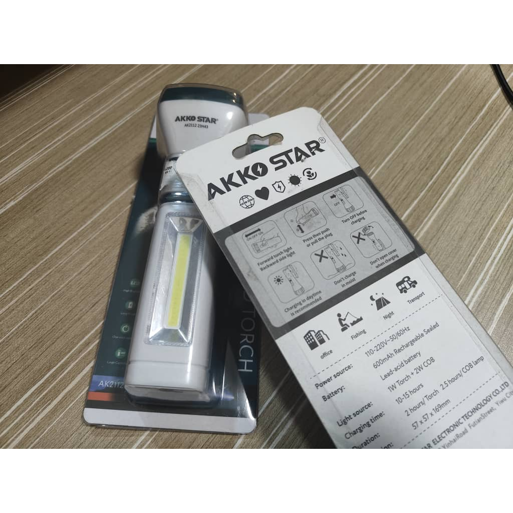 Akko Star Rechargeable LED Torch Light | Shopee Malaysia