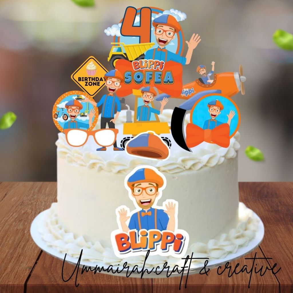Blippi Topper Decoration Birthday Party( Can Add Name ) | Shopee Malaysia