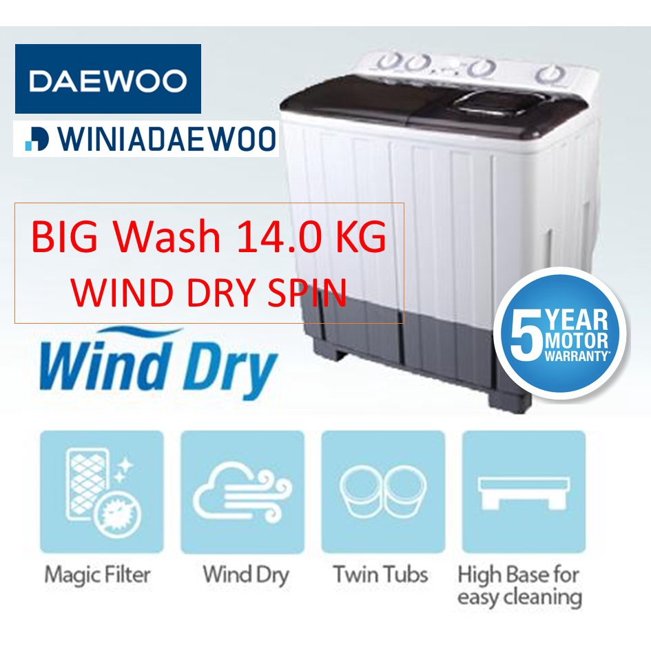 WINIA 14KG WASHING MACHINE SEMI AUTO DW-1400BT | Shopee Malaysia