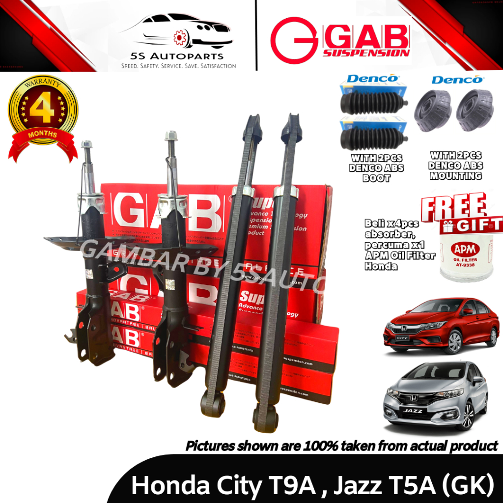 GAB Honda City T9A (14'-20'), Jazz T5A (GK) Front & Rear Gas Absorber ...