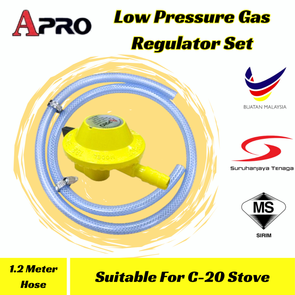 Sirim Approved Apro Low Pressure Gas Regulator Set | Shopee Malaysia