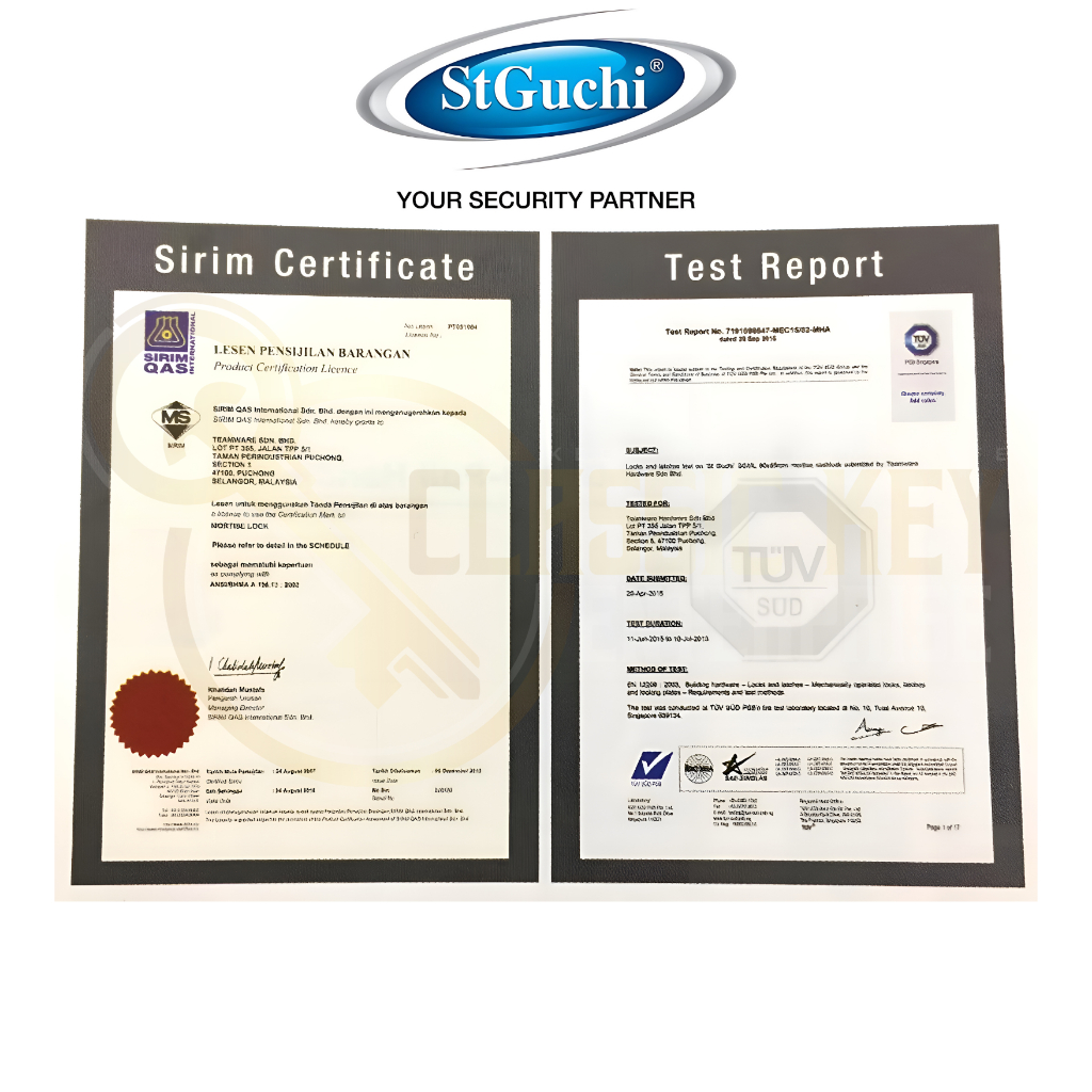 St Guchi Mortise Door Lock Lever Handle SIRIM Approved (SGLHR-101) | Shopee Malaysia