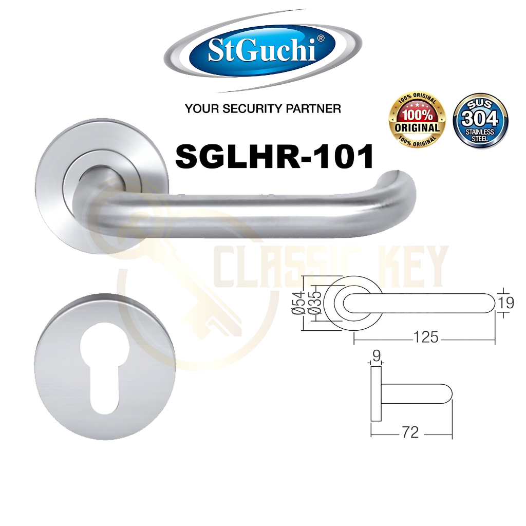 St Guchi Mortise Door Lock Lever Handle SIRIM Approved (SGLHR-101 ...