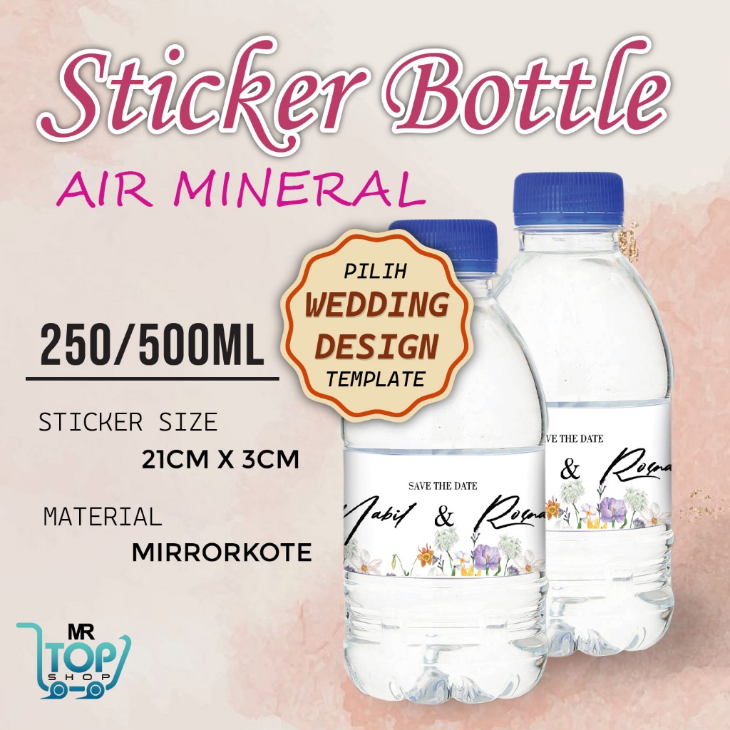 Design 1 Sticker Botol Mineral Door Gift Kahwin / Wedding / Business ...