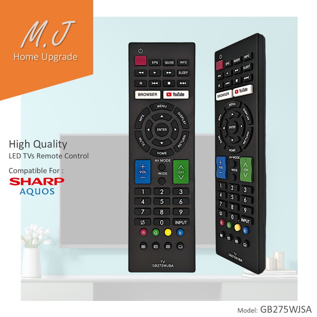 Compatible For SHARP LED Smart TV Replacement TV Remote Control [GB275WJSA] | Shopee Malaysia
