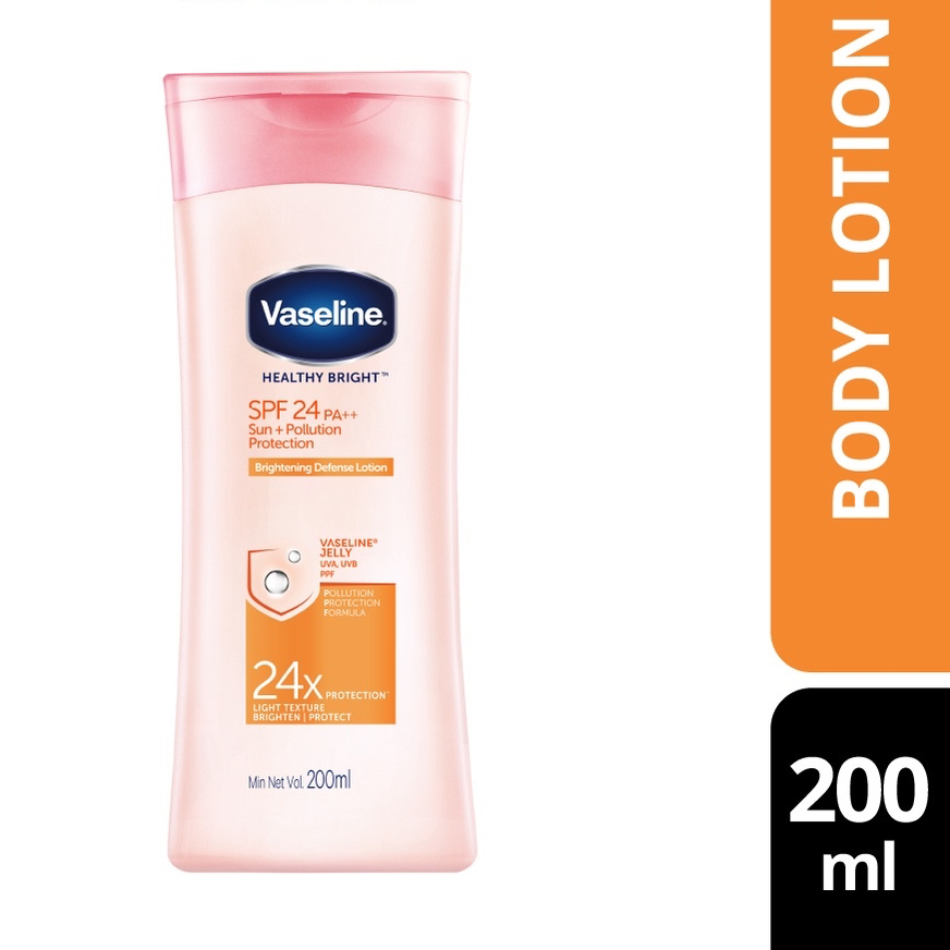Vaseline Healthy Bright Lotion SPF 24 Sun + Pollution Protection (200ml) | Shopee Malaysia