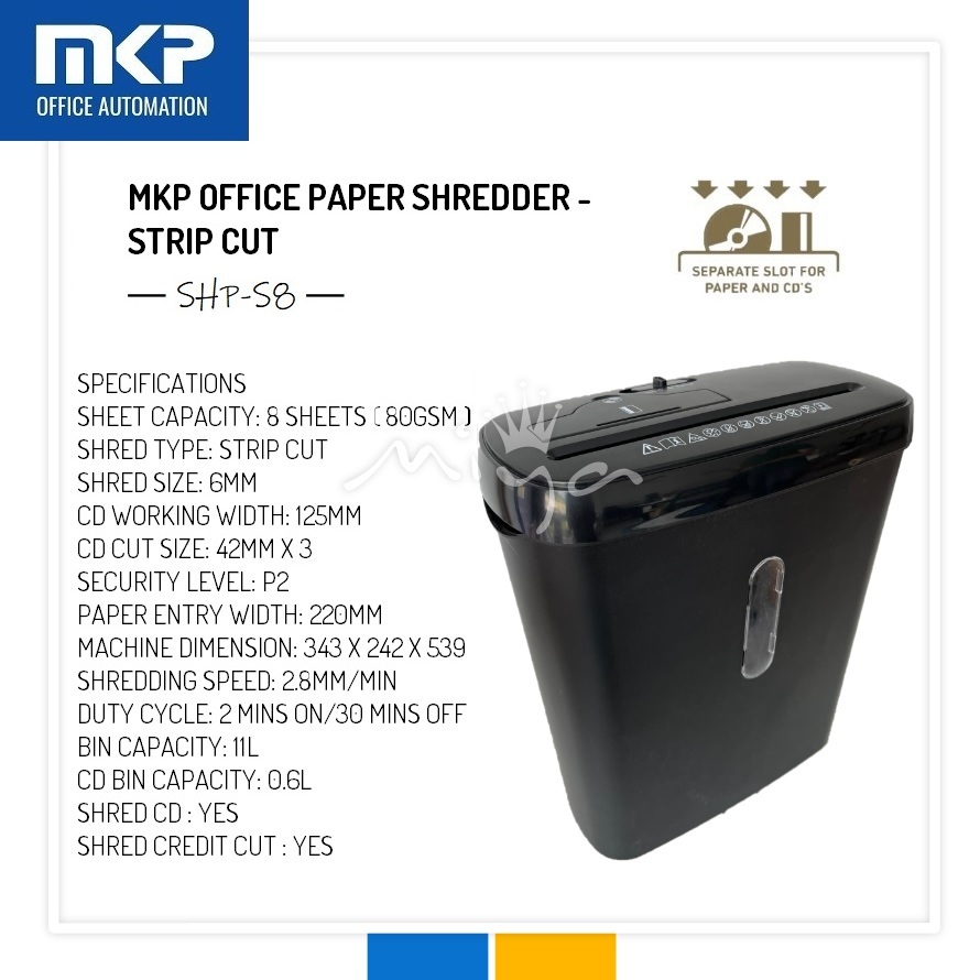 MKP SHP-S8 OFFICE PAPER SHREDDER - STRIP CUT MESIN PENGHANCUR KERTAS | Shopee Malaysia